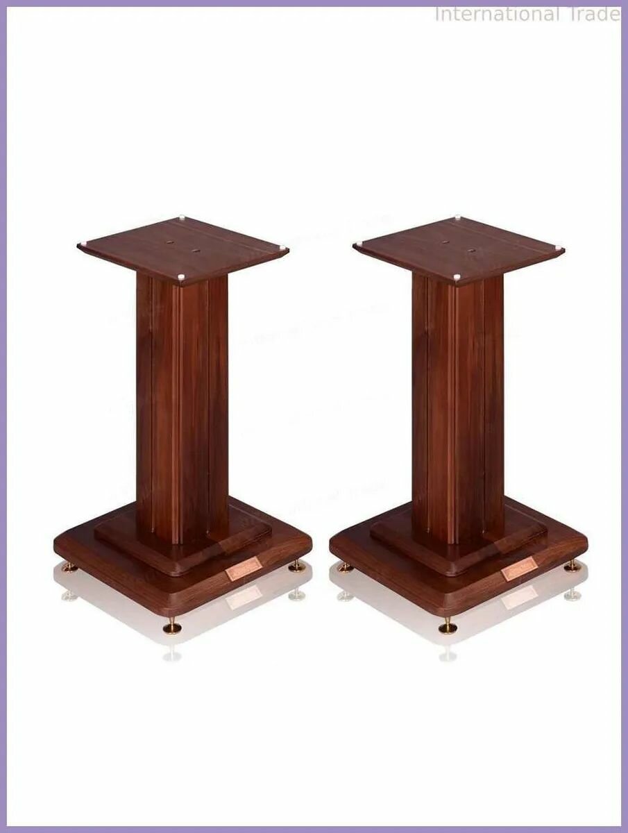 Пара Стойки Для Акустики, Стойка для аудиоаппаратуры Массив дерева, коричневый