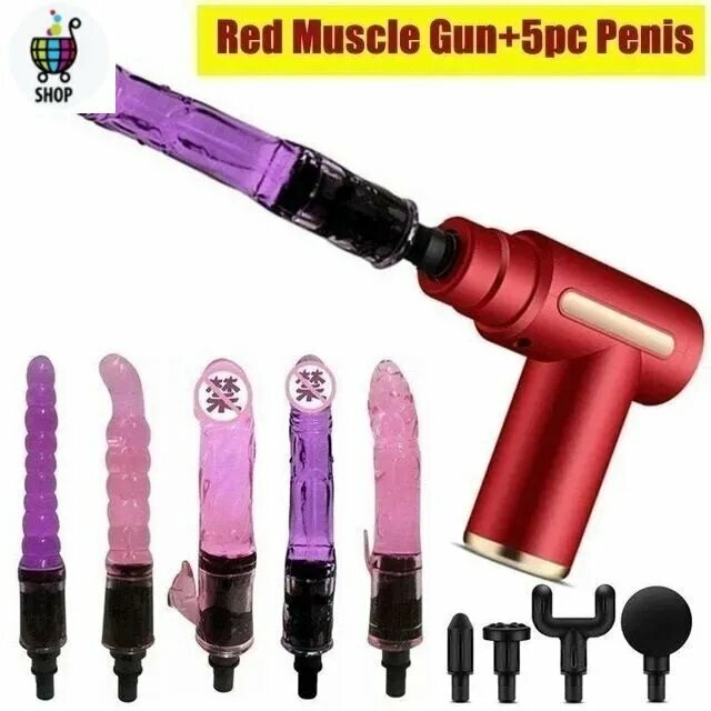 Массажер и секс-машина "2 в 1", с насадками фаллоимитаторами, телескоп, 5шт