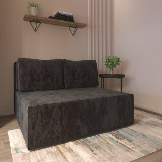 Кресло-кровать, складное, ЛДСП/пенополиуретан, велюровая обивка, коричневое