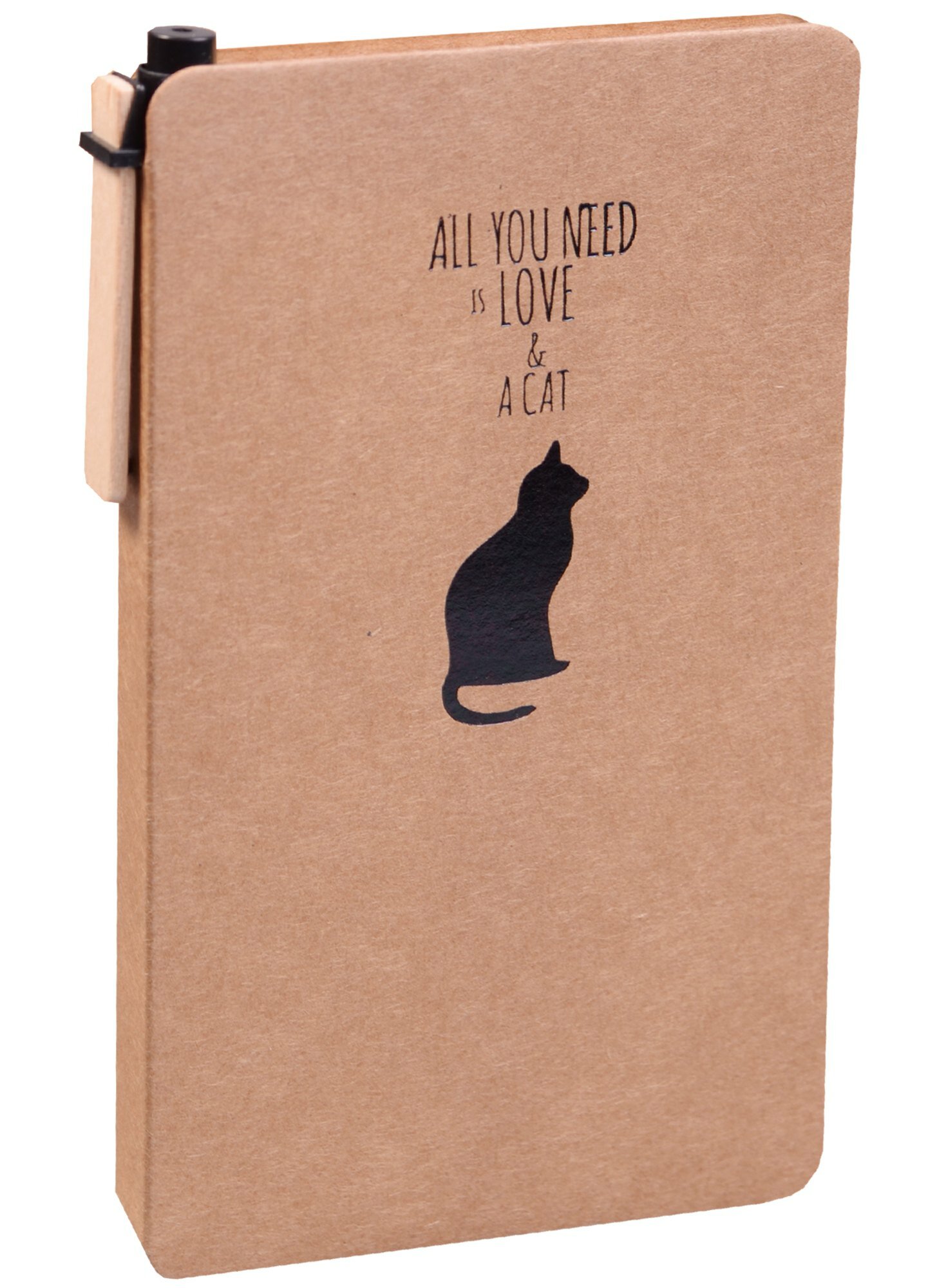Блокнот А6 100л нелин. "All you need is cat", крафт, с ручкой, Haich