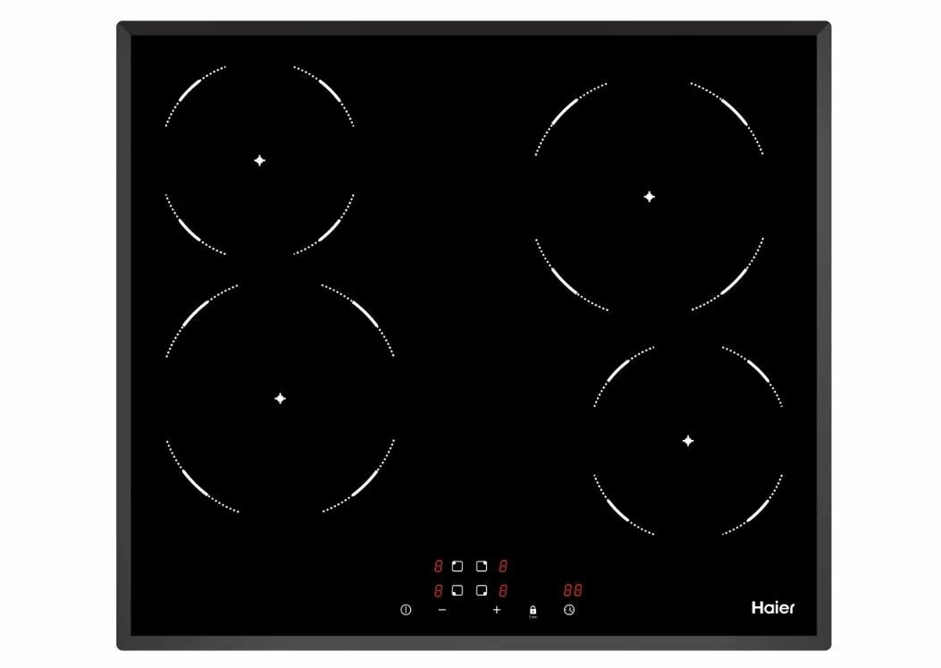 Электрическая варочная панель Haier HHY-C64NVB, 4 конфорки, черный