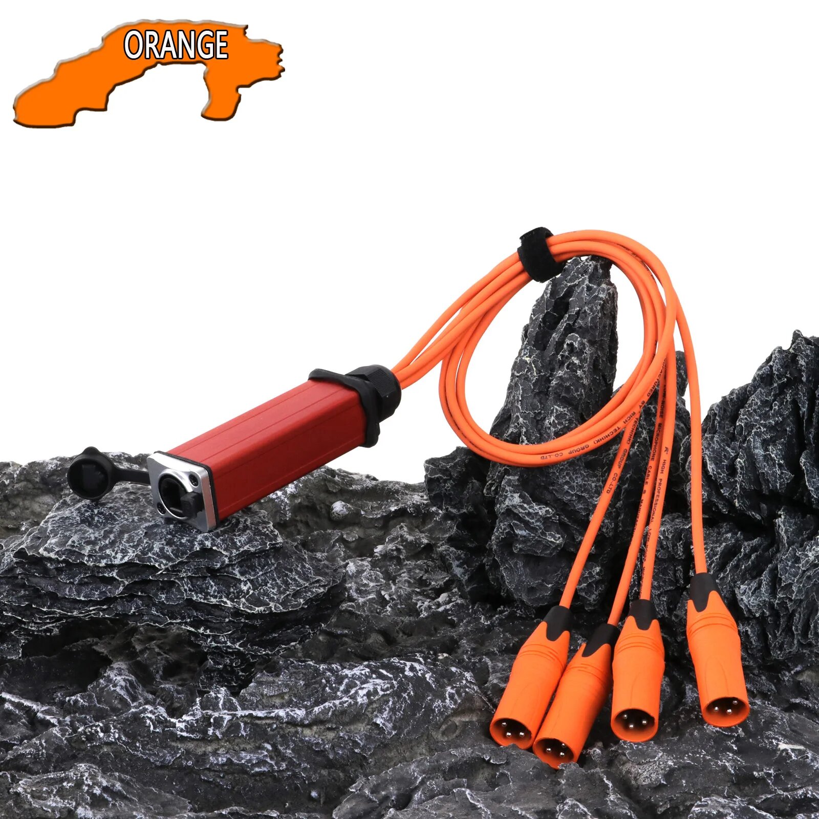Оранжевый XLR-RJ45 кабель 4-х канальный, 0.5M