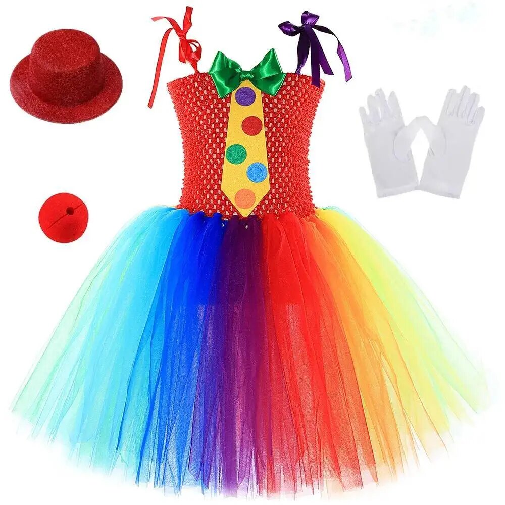 Детский костюм клоуна Rainbow JY-1020 7Y, Dress All Set 6