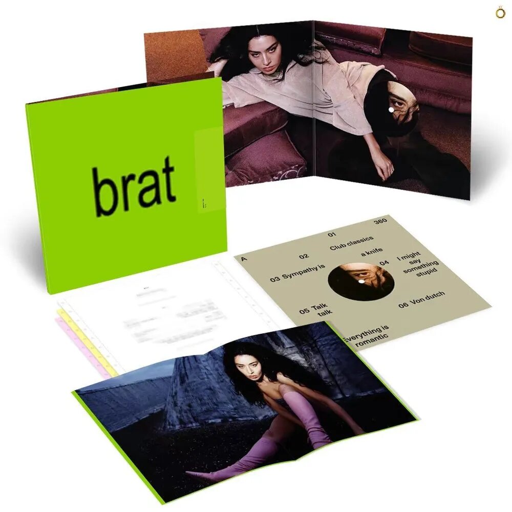 Виниловая пластинка Charli XCX - Brat LP Limited Edition Clear w/ Black Splatter 2024 — фото 1