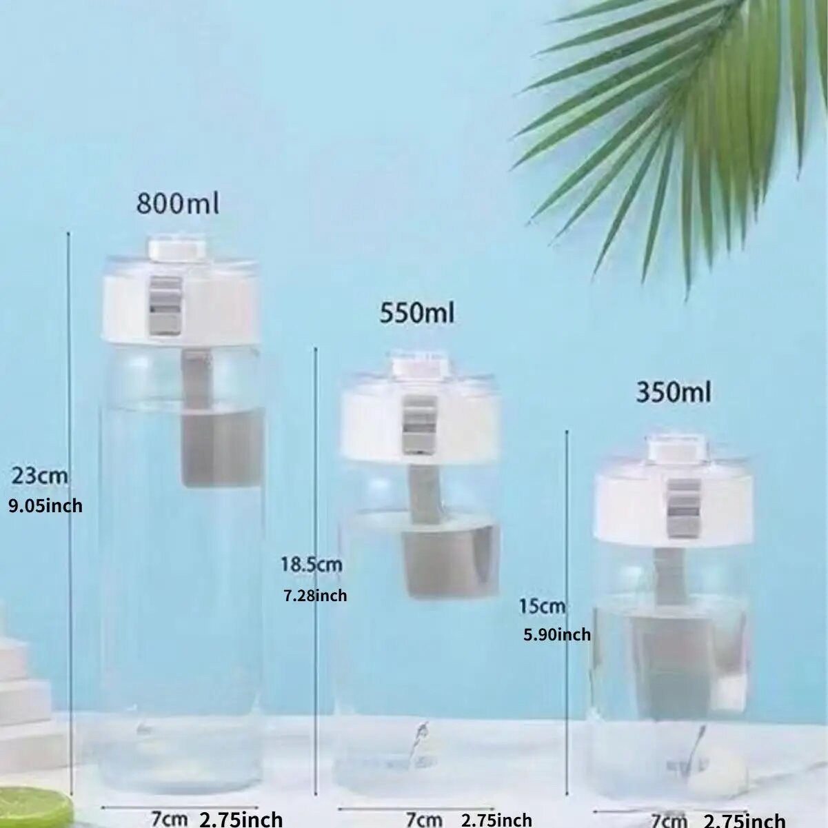 Бутылка для воды 350ml, спортивная, прозрачная