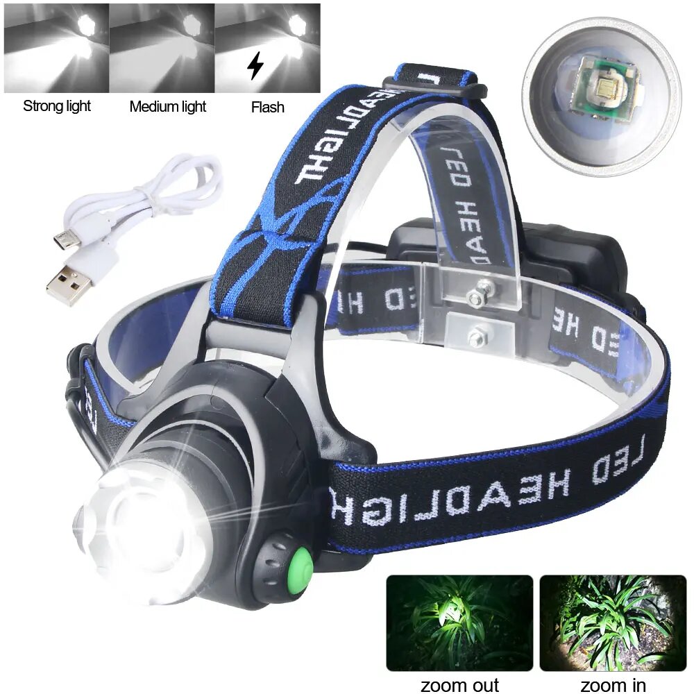 VASTFIRE Перезаряжаемый Налобный Фонарь