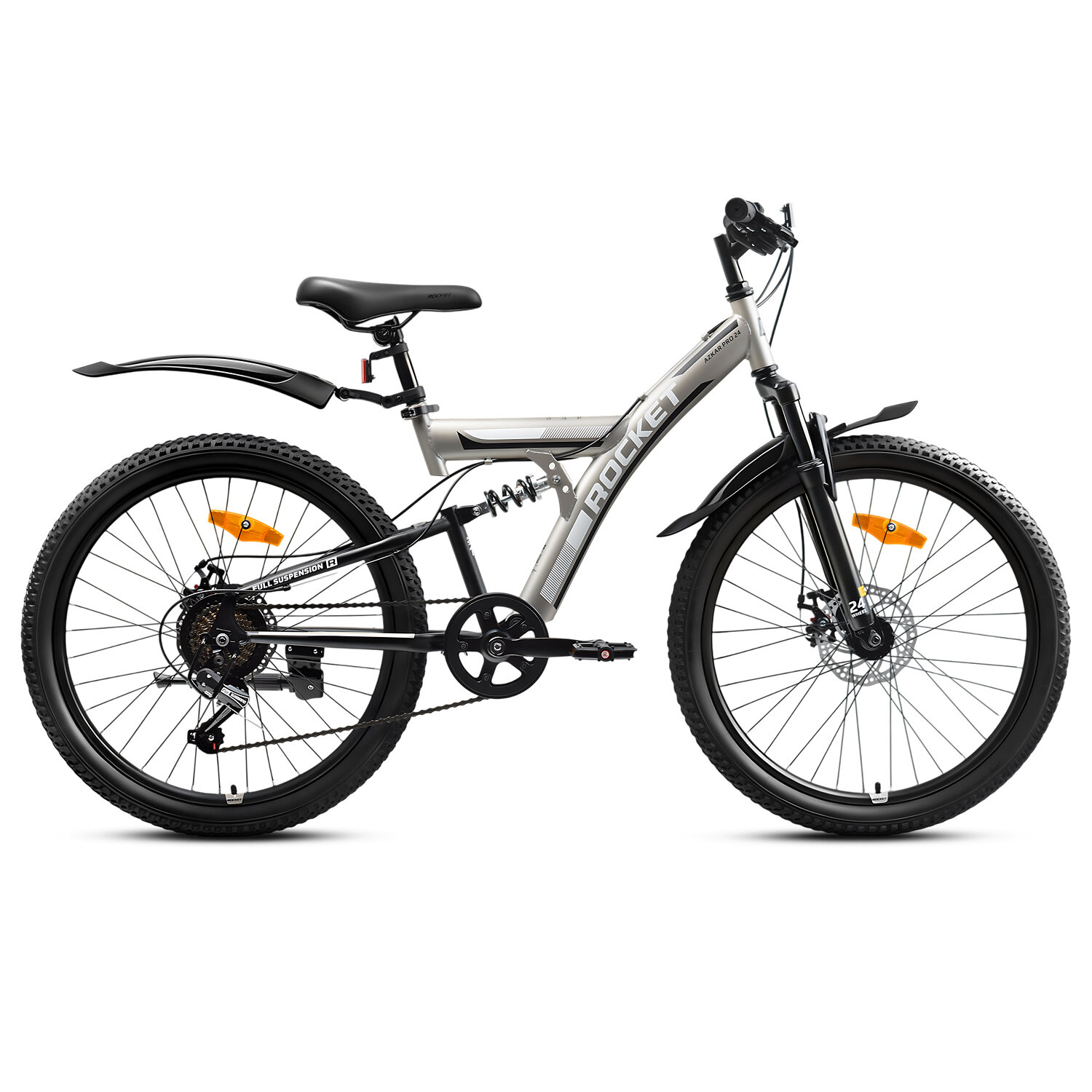 Велосипед 24" Rocket Azkar Pro, цвет серый, размер 15", рост 130 – 145 см.