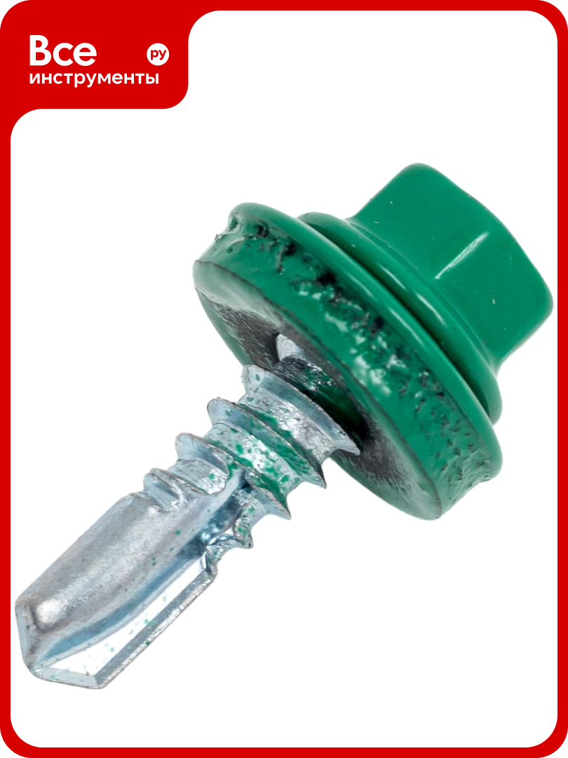 Саморез кровельный ООО Иж-Тандем 5,5x19мм, (RAL 6029 зелёная мята), с шестигранной головкой