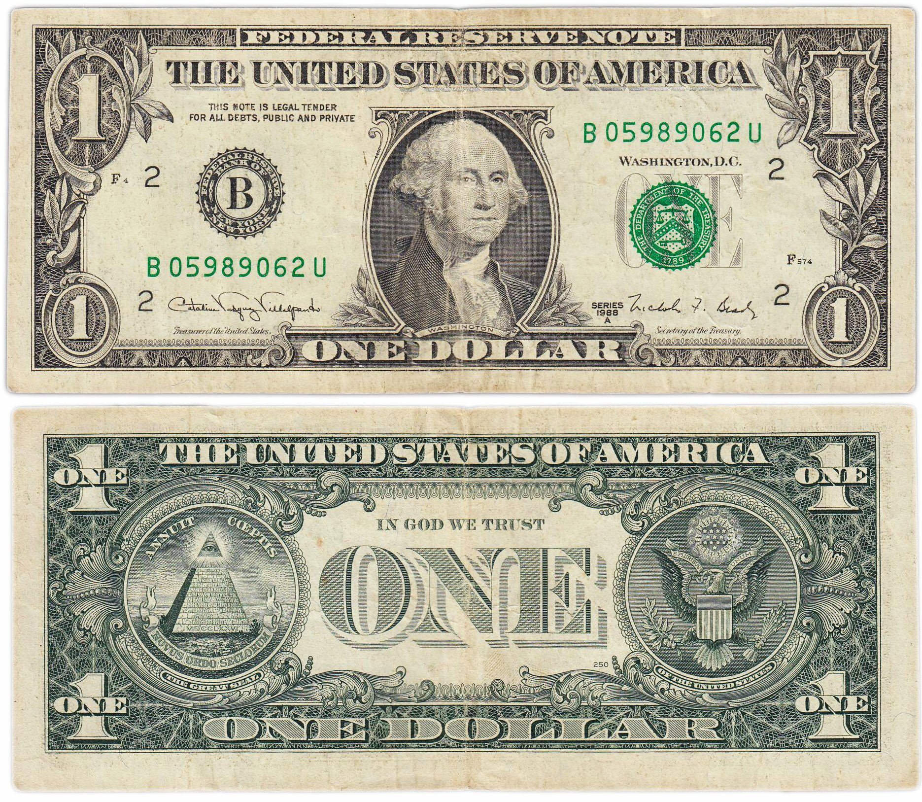 США 1 доллар 1988A Pick 480b A-Бостон