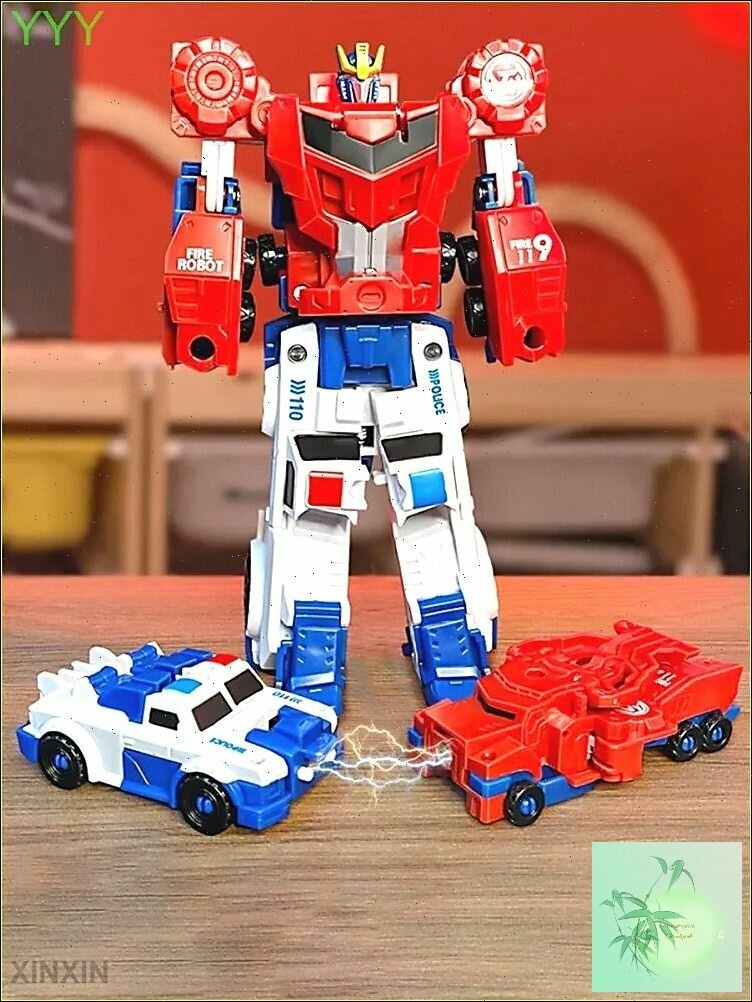 Роботы трансформеры полицейскую машину и пожарную машину