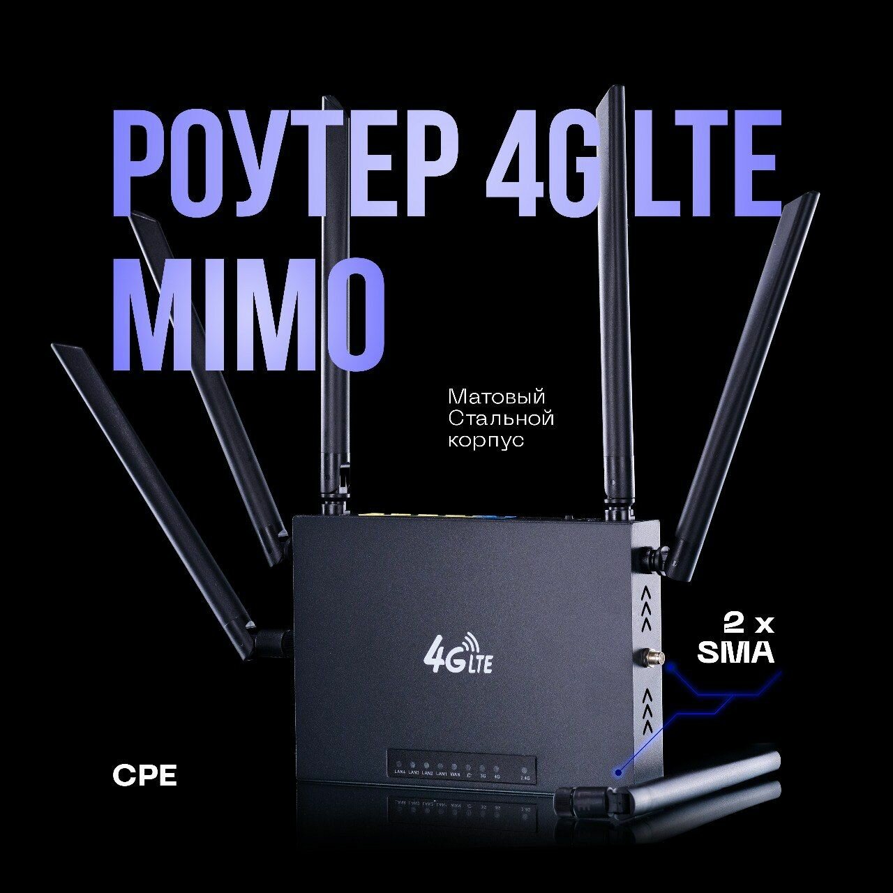 Роутер WiFi с сим картой 4G LTE с 6 антеннами