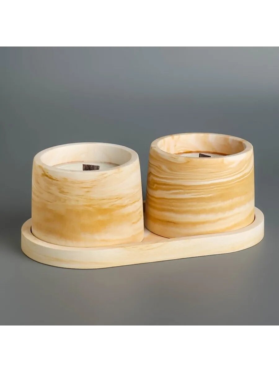 Стильные бетонные свечи с натуральным воском