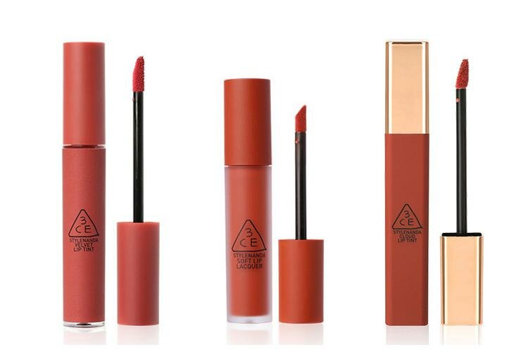 Набор бархатной жидкой помады женский 3CE 5728855, 3 шт, легкая в растушевке, матовая