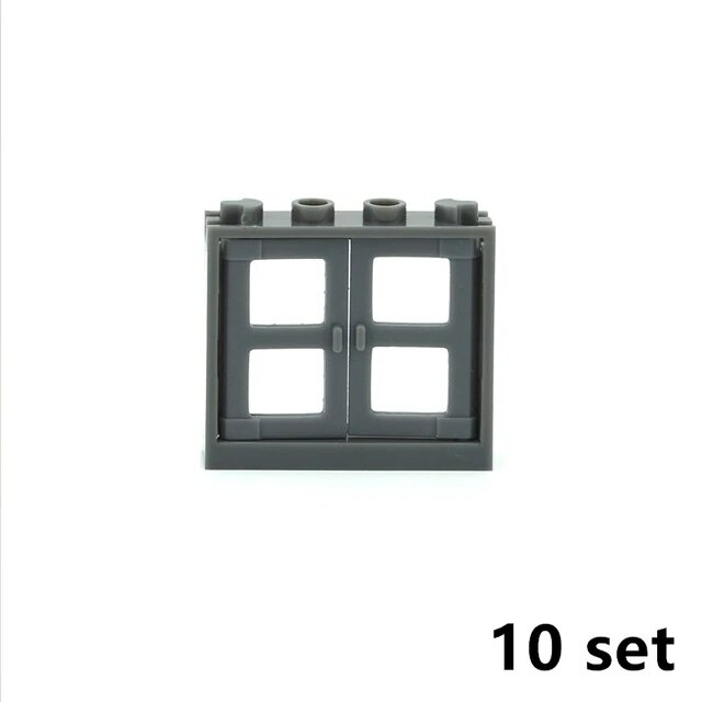 Лего окно 2x2, серый (10 шт.)