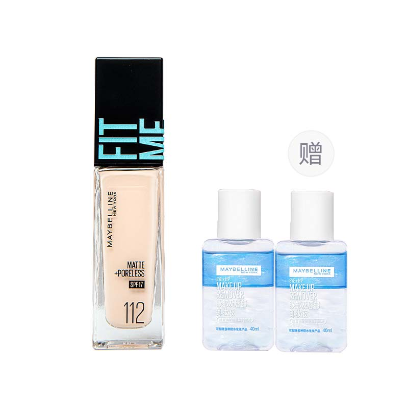 Тональная основа жидкая женская Maybelline 1424304923, Matte 112+ Eye & Lip Removal 40ml*2