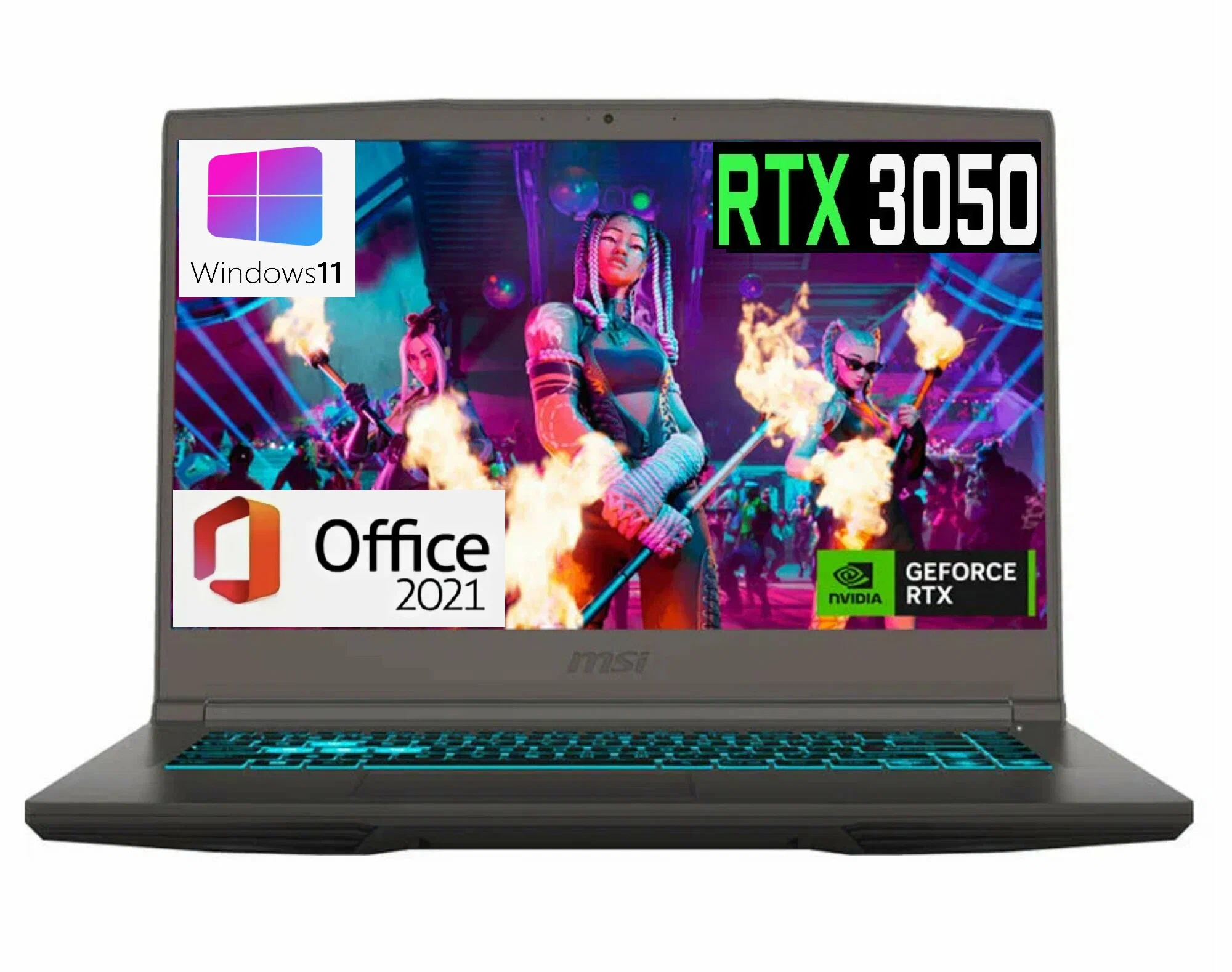 Игровой ноутбук MSI 15.6" IPS 144гц, i5-13420H, 16 GB ОЗУ, SSD 1 TB, RTX 3050-4 GB, Win 11 PRO+Office, рус. клав.