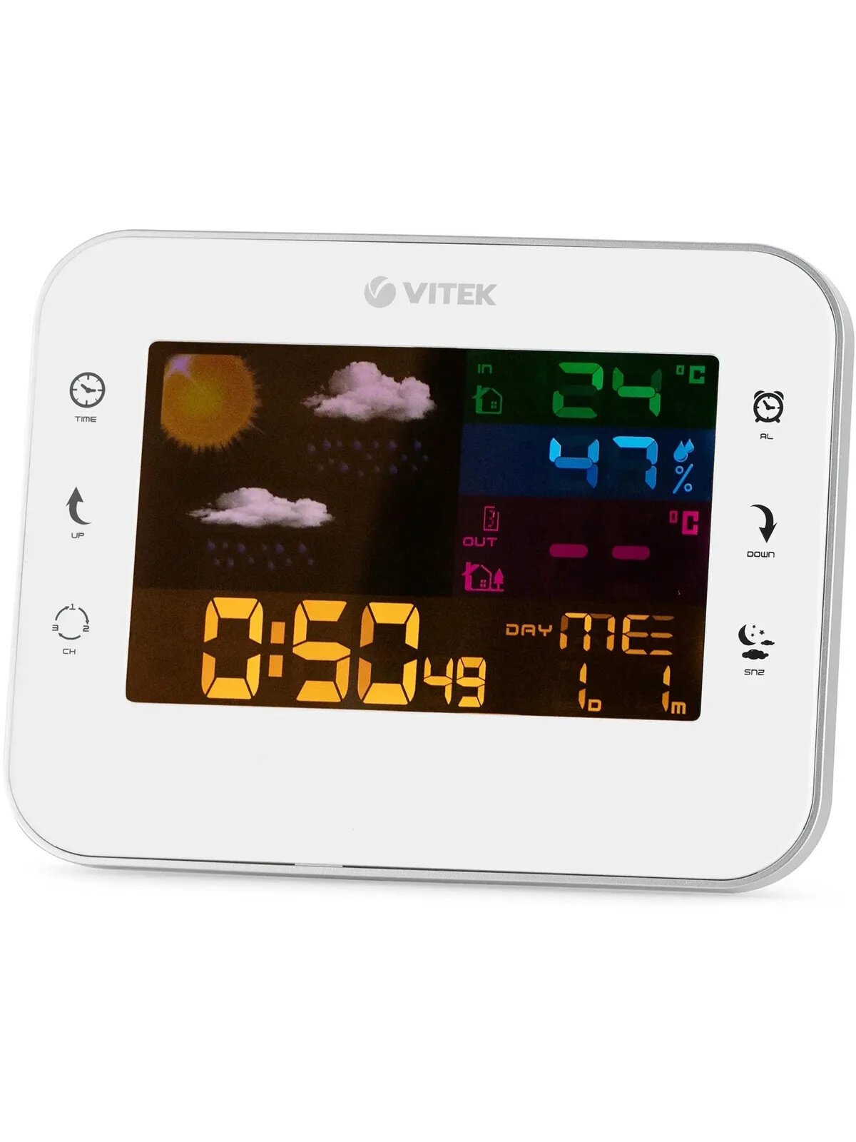 Погодная станция Vitek VT-6412 (BK) беспроводная, с будильником