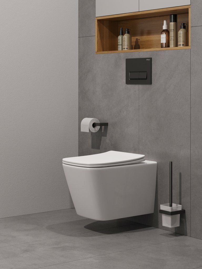 Унитаз подвесной BelBagno KRAFT-TOR BB7106CH-TOR-BS/SC безободковый, с функцией биде, сиденье с микролифтом