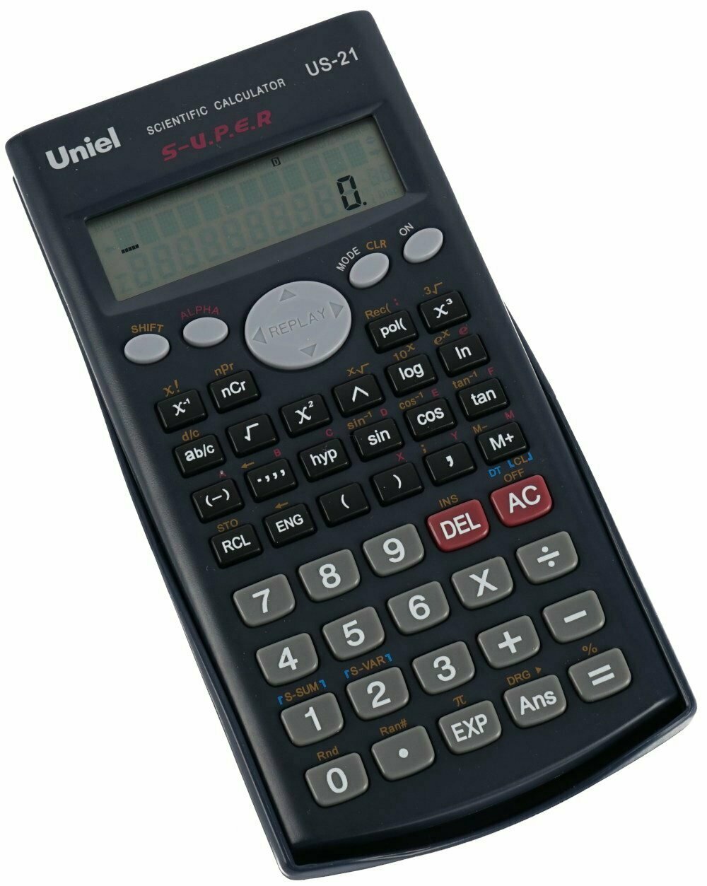 Калькулятор научный 10+2 разряд. 1-е пит. 240 функций 2-х стр. для ЕГЭ черный UNIEL US-21 шт