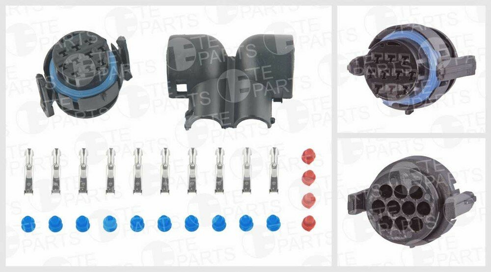 Разъём десятиконтактный TE PARTS 7810647 Iveco, комплектация: 10-pin, 10 + 4 уплотнений, защитный кожух