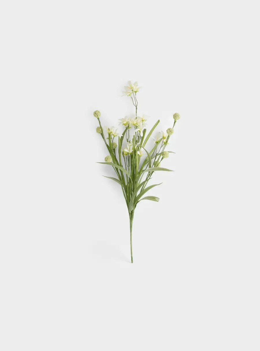 Ветка декоративная 55 см ANNA LAFARG желтые цветы арт. ANLAF-SY240463-C003, 028502