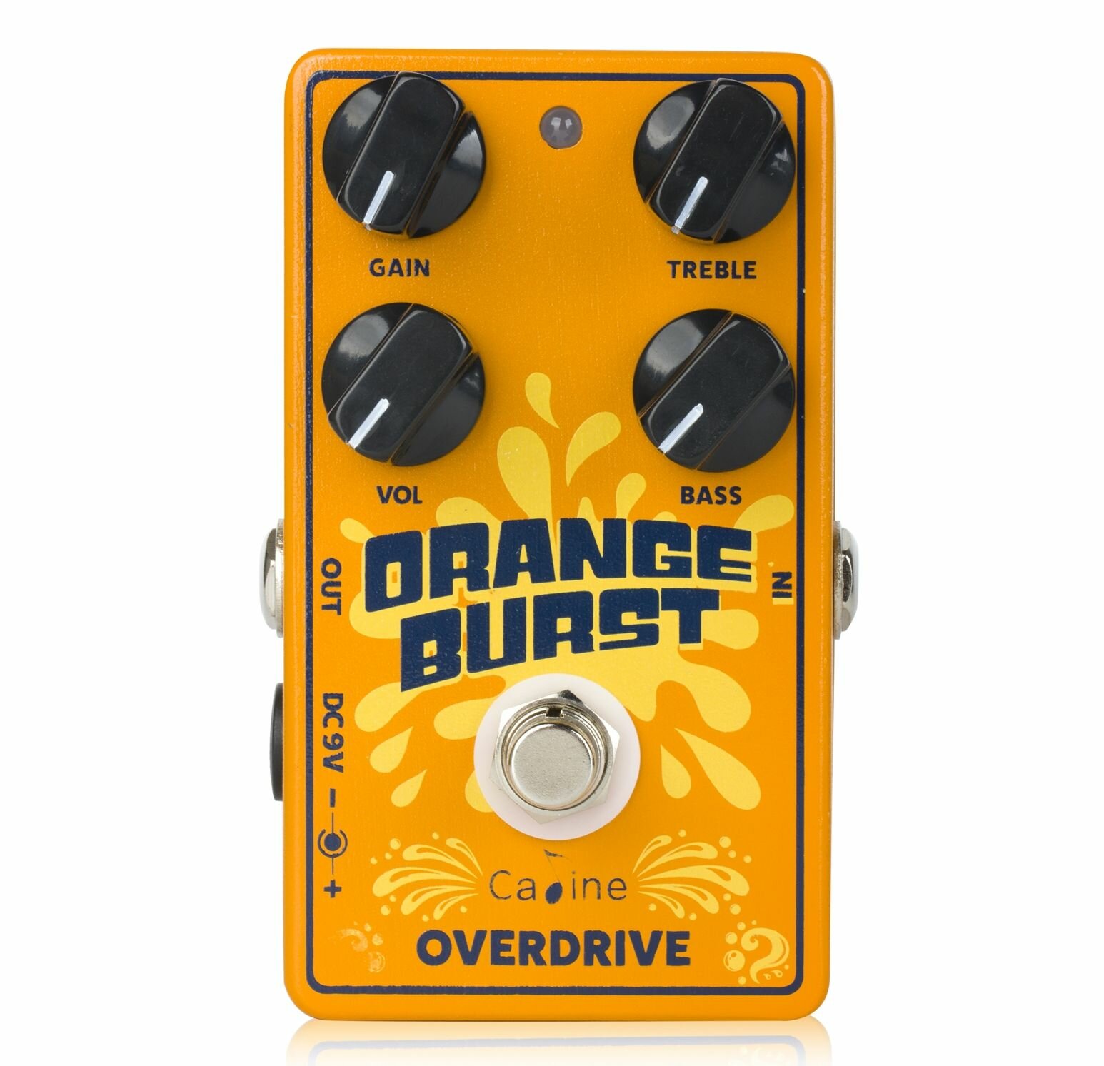 Педаль эффектов овердрайв для электрогитары и бас-гитары Caline CP-516 Orange Burst Overdrive Guitar Effect Pedal