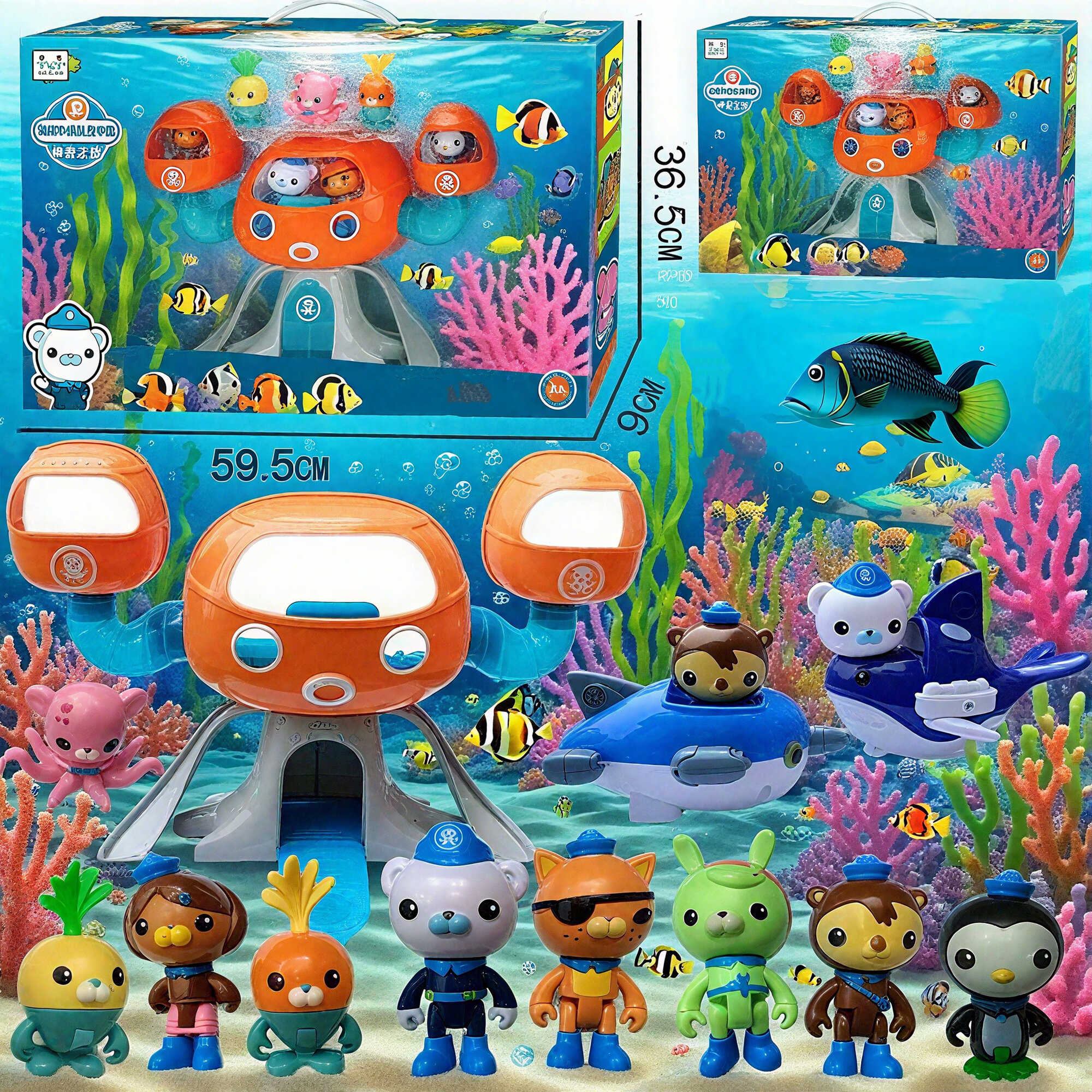 Игровой набор Подводная база Октонавтов 12 фигурок героев из мультфильма, Octonauts Octopod. Октопод