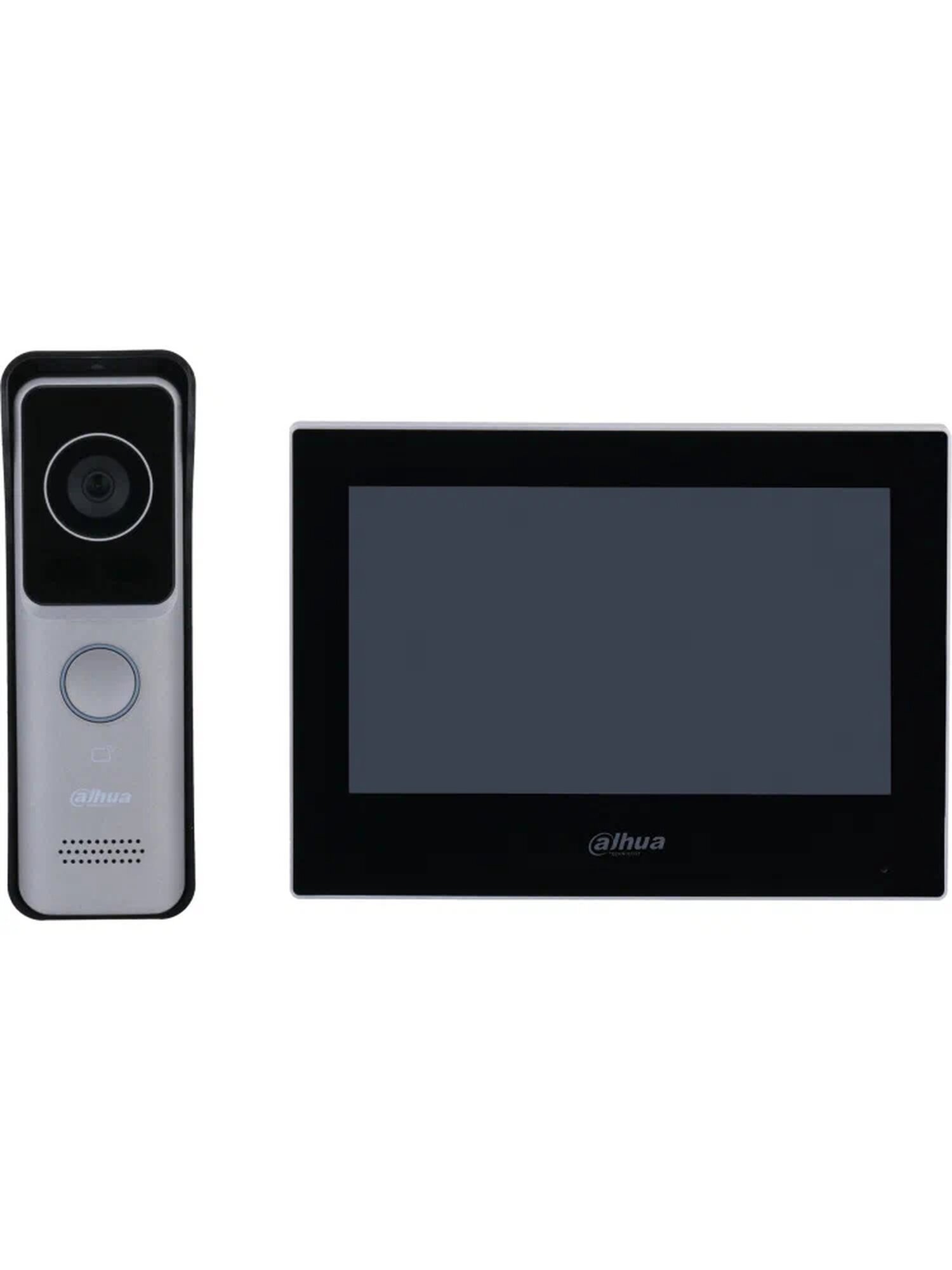 Комплект домофона Dahua DHI-KTW02, цветной дисплей 7", черный