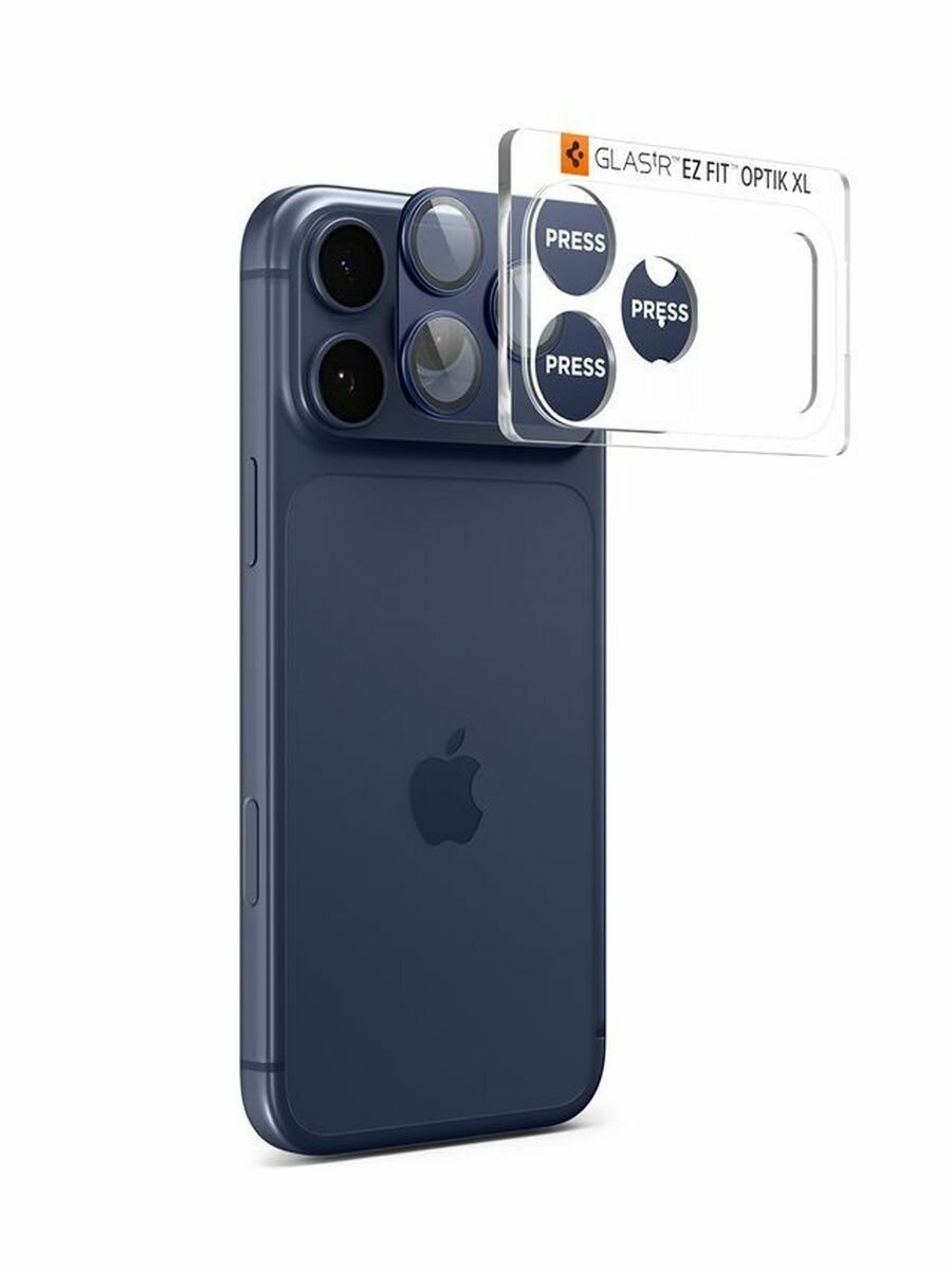 Защитное стекло Spigen на iPhone 17 Pro, на объектив камеры, синий (AGL10646)