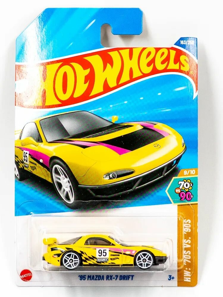 Машинка Hot Wheels 95 Mazda RX-7 Drift желтый