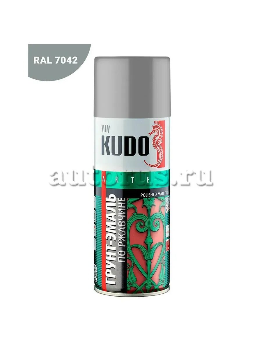 Грунт эмаль по ржавчине серая 520 мл KUDO KU-317042
