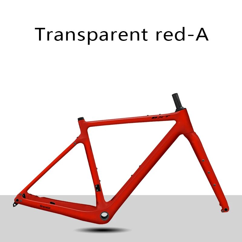 Велосипедная рама BXT карбоновая, красная, 54cm, Transparent Red-A