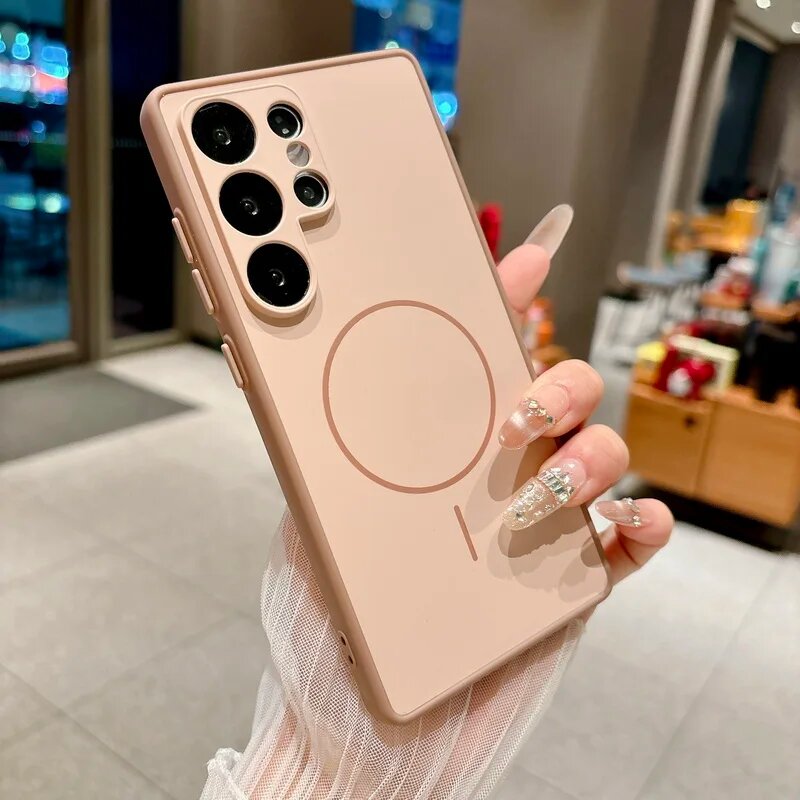 Магнитный Чехол Для Samsung Galaxy S26/S25/S24/S23/S22 Ultra/S25 Galaxy S25 FE, Бежевый, Gold