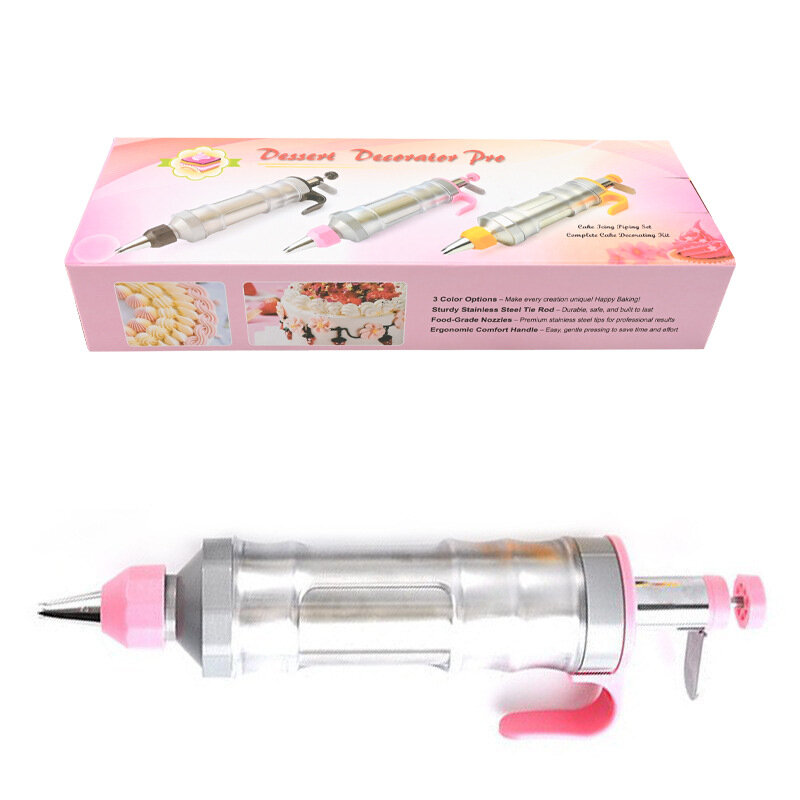 Международный бестселлер: пистолет для украшения кремом из нержавеющей стали, ручной пистолет для печенья, инструмент для украшения тортов, крем-пистолет.