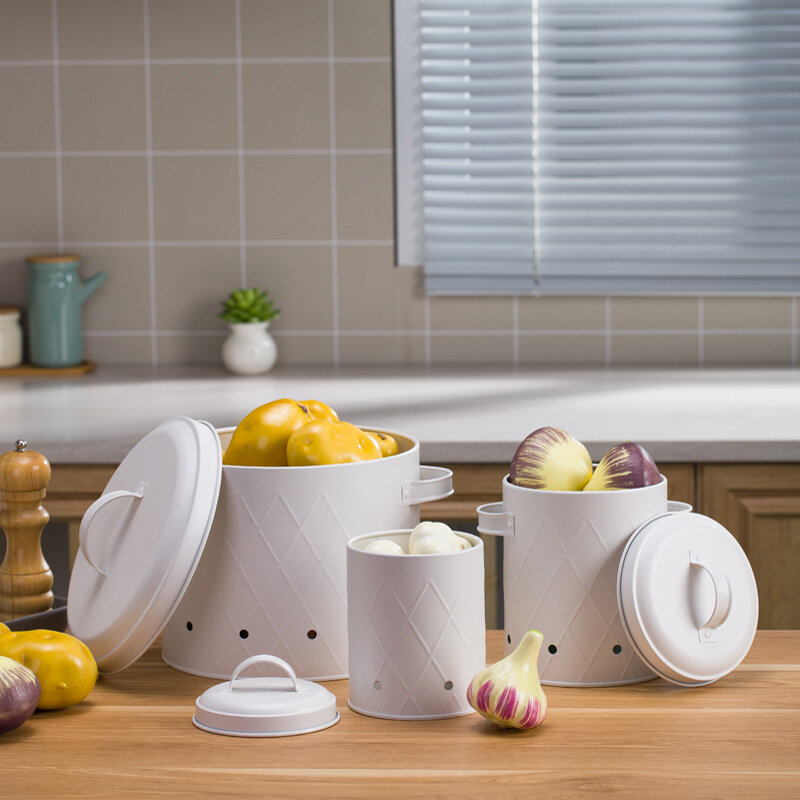 Сетчатый контейнер для хранения фруктов и овощей, черный, для кухни, для хранения картофеля, лука, чеснока, металлический контейнер для хранения картофеля.