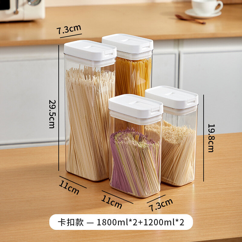 Контейнер для хранения лапши, пищевой контейнер для хранения круп, стеклянная трубка для хранения лапши, пластиковая пустая бутылка, герметичная банка.