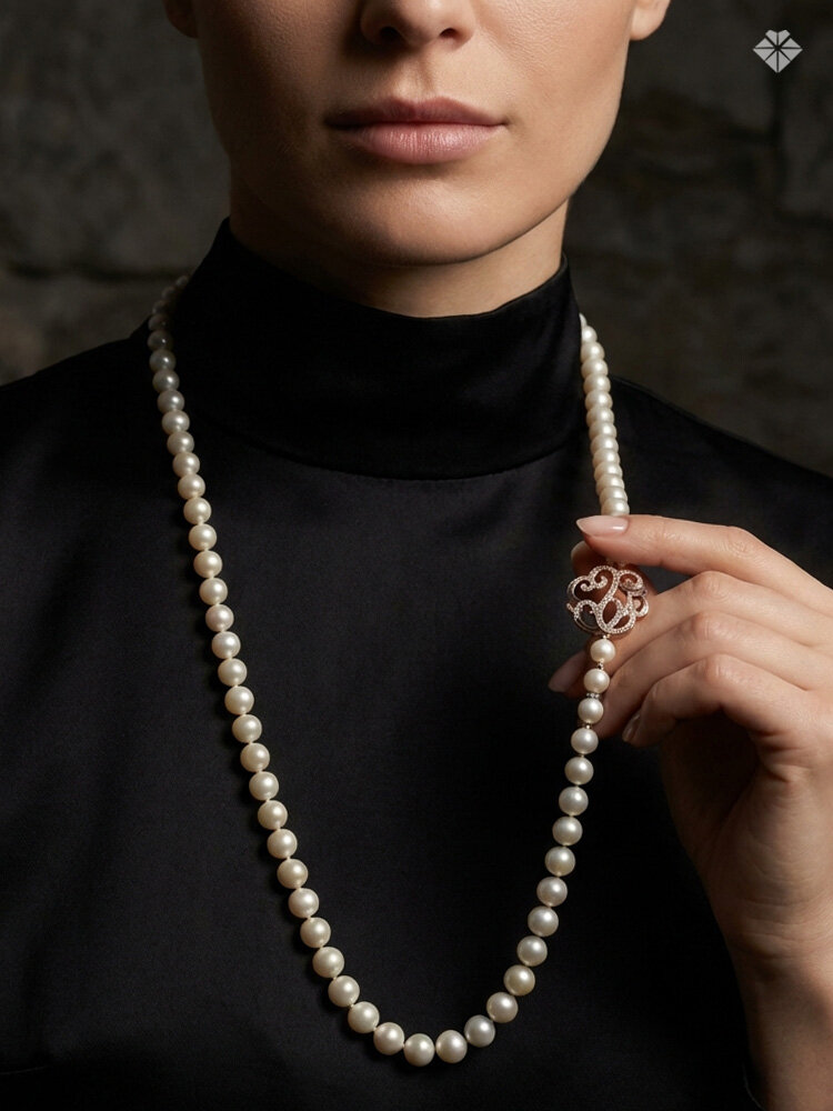 Бусы, жемчуг культивированный