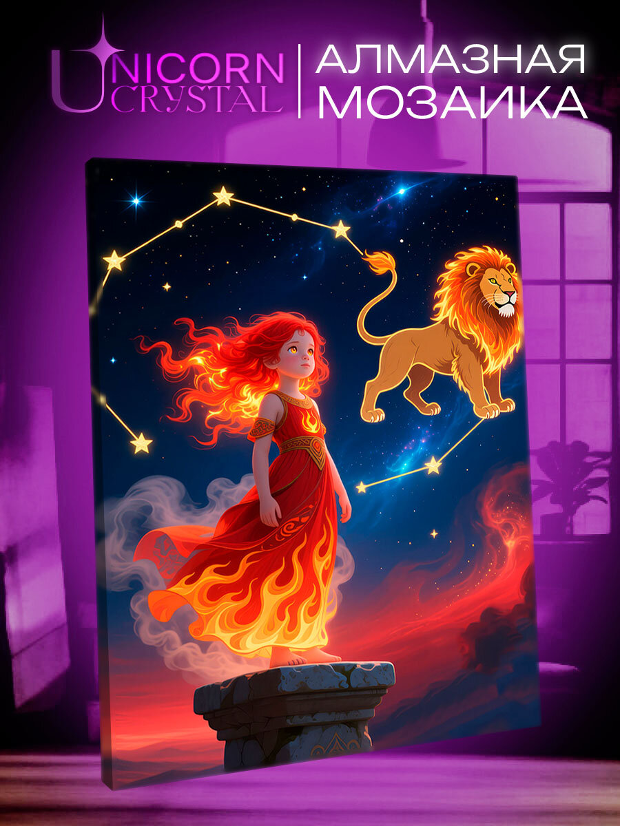 Алмазная мозаика Лев