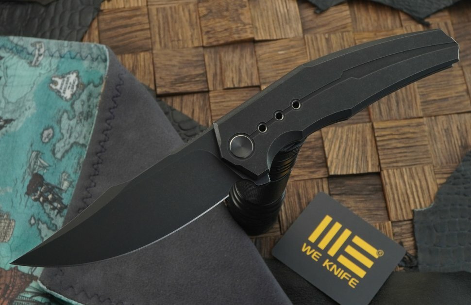 Складной нож We Knife Kyklos, сталь M390, BW, рукоять титан черное анодирование