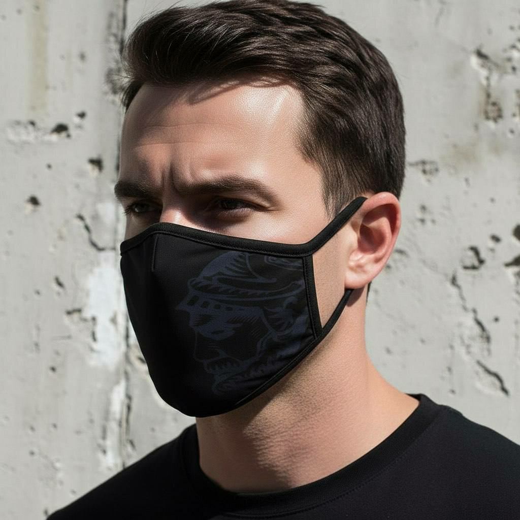 Маска болельщика "Спартак FCSM Gladiator", хлопок 100%, чёрная, многоразовая