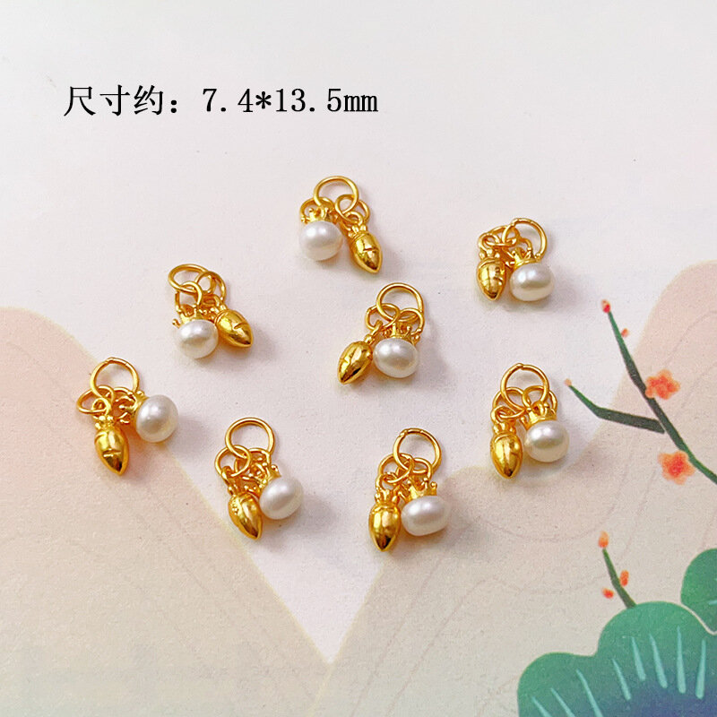 Подвеска в виде цветка-пятиконечной звезды из натуральной жемчужно-белой раковины, подвеска-бабочка в виде колоска, бусина-цилиндр, обернутая бусина, новые аксессуары для браслетов своими руками.