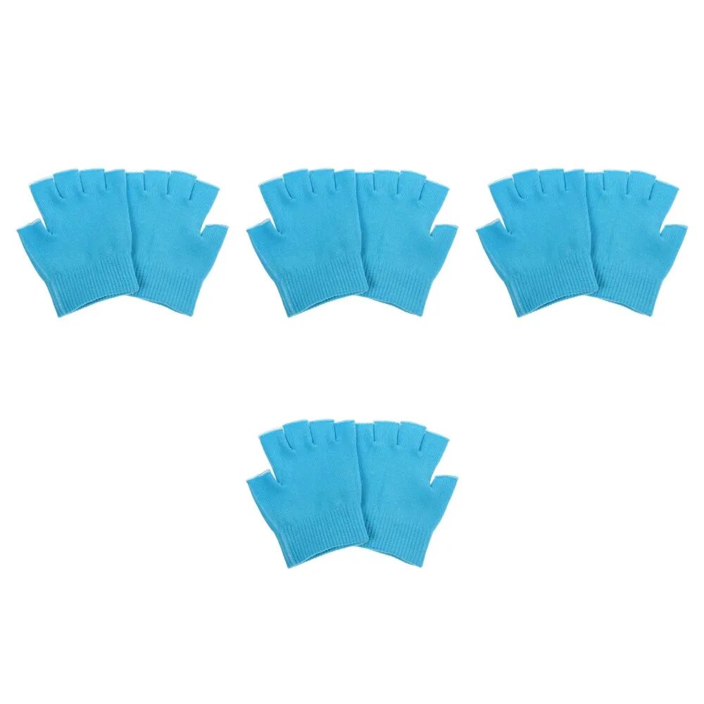 Перчатки для рук с гелевой пропиткой и трикотажным верхом голубого цвета для ухода дома