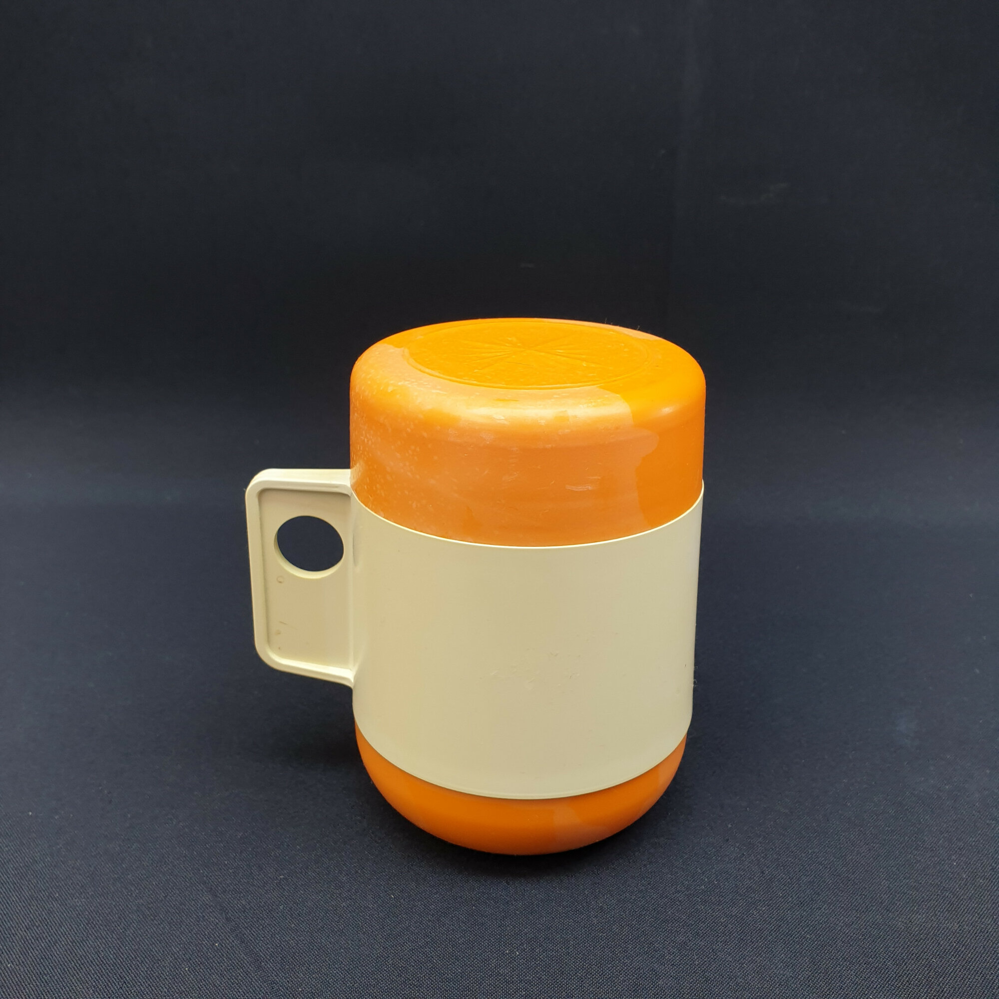 Винтажная термос-кружка, стеклянная колба, 200мл, пластиковый корпус. СССР