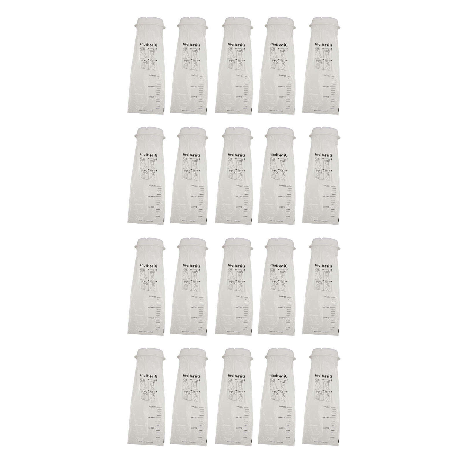 20 шт. одноразовых мешков для рвоты, герметичных, от тошноты и укачивания, дорожных, белых