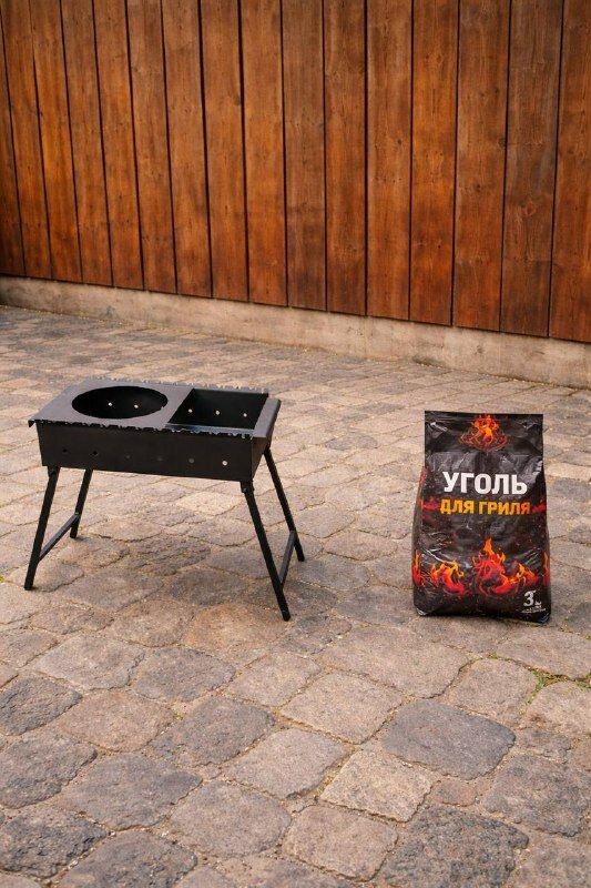 Мангал, 60 см х 37 см х 15 см, на 11 шампуров, с крышкой, черный