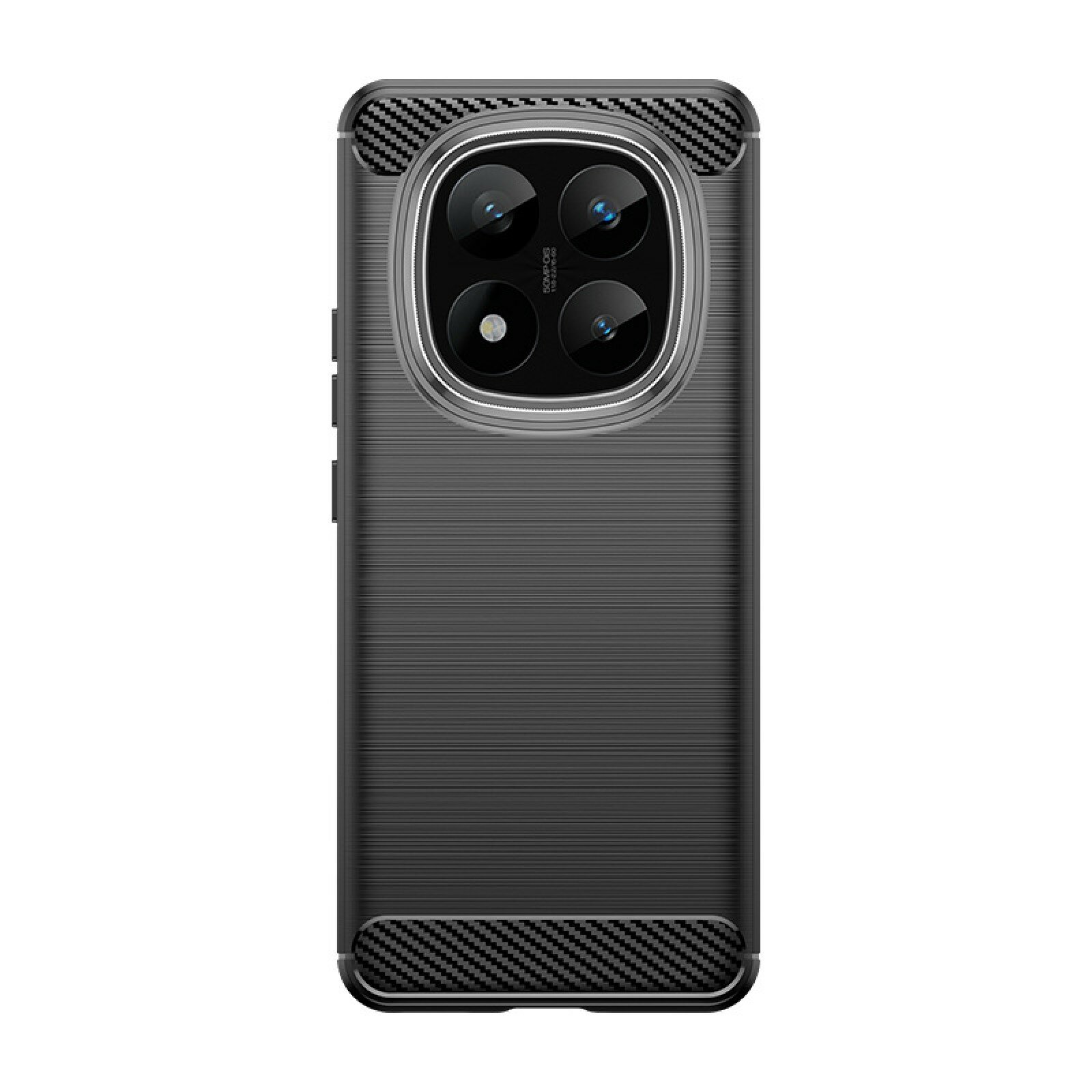 Чехол панель-бампер MyPads Carbon для Poco X7 из прочного силикона с матовой отделкой под карбон, черный