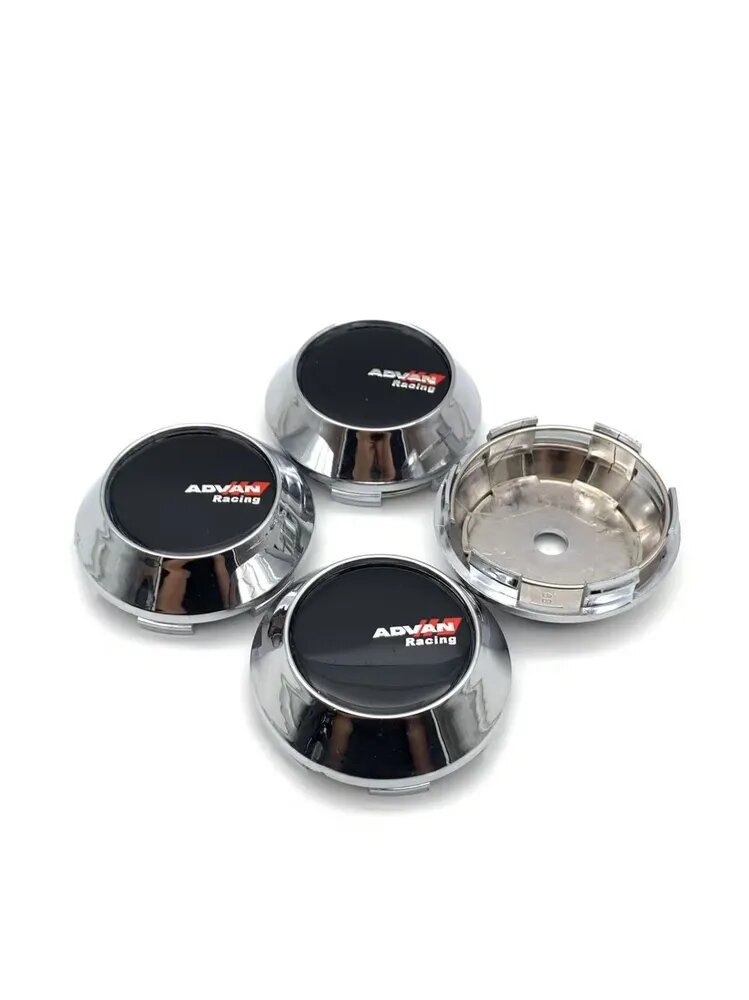 Колпак ступицы колеса ADVAN Racing, комплект 4 шт, 60мм, Красный