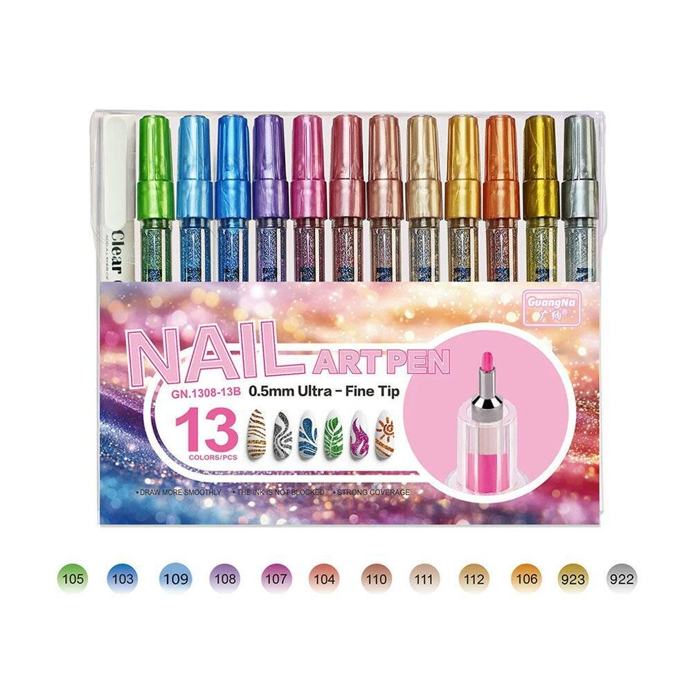 Акриловые маркеры для дизайна ногтей, набор 13 или 25 цветов, для росписи и граффити