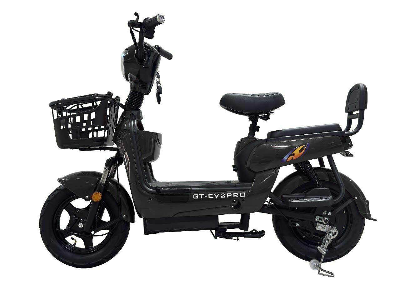 Электроскутер для взрослых с сидением GT EV-2/350 ват, увеличенный аккумулятор 48/20 Ah(чёрный)