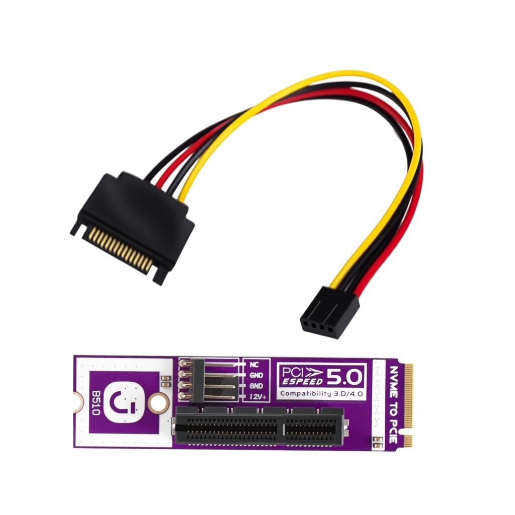 Карта расширения накопителя M.2 Поддерживает PCIe 5.0 и двойные протоколы привода